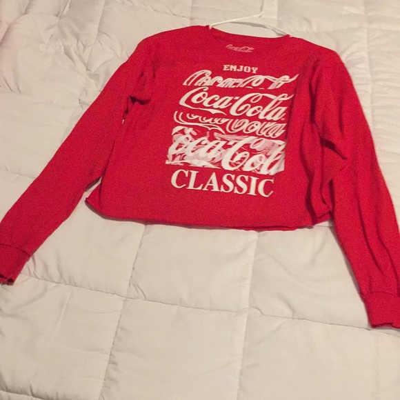 Coca Cola | Tops | Cocacola Long Sleeve Cropped Top | Poshmark